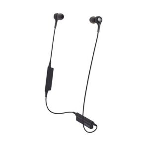 audio-technica ath-ck200btbk bluetooth wireless in-ear headphones with in-line mic & control, black