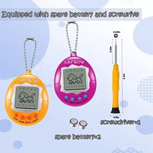 SAFSOU 3 Pieces of Virtual Electronic Digital pet Keychain Keychain Electronic pet Nostalgic Virtual Digital pet Retro Handheld pet Machine (3 Pieces, Rose red Yellow Blue)