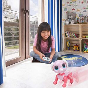 BIRANCO. Remote Control Dog Gesture Sensing - Smart Puppy Pink Toy Robot Pet Walks Barks Interactive with Toddler, STEM Play, Best Christmas Holiday Birthday Gifts for 3 4 5 6 7 8 Years Old Girl from