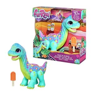 FurReal Snackin' Sam The Bronto, Interactive Pets, 40+ Sounds and Reactions, Electronic Pets, Plush Dinosaur Toys for 4 Year Old Girls and Boys