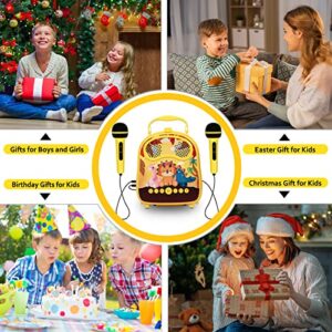 Kids Karaoke Machine for Boys Girls with 2 Microphone Singing Karaoke Machine Bluetooth Portable Speaker for Toddler with Voice Changer Kids Christmas Holiday Birthday Gifts