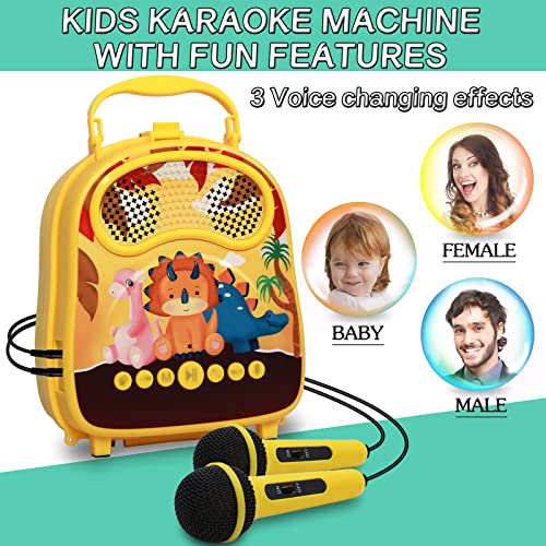 Kids Karaoke Machine for Boys Girls with 2 Microphone Singing Karaoke Machine Bluetooth Portable Speaker for Toddler with Voice Changer Kids Christmas Holiday Birthday Gifts