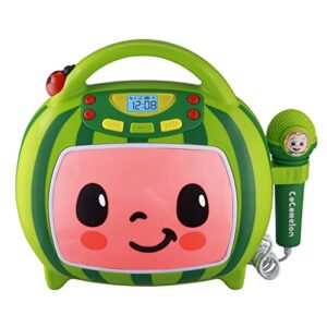 ekids cocomelon karaoke machine with built-in cocomelon songs and microphone for kids