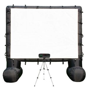 total homefx pro weather-resistant inflatable theatre kit with outdoor projector, projection screen, and projector stand