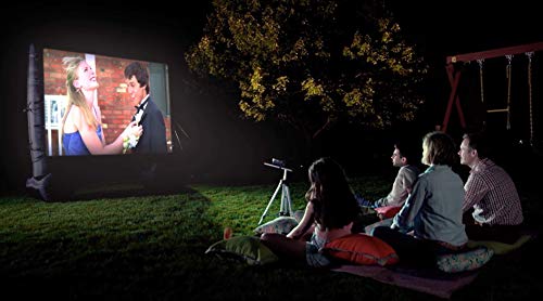 Total HomeFX Pro Weather-Resistant Inflatable Theatre Kit with Outdoor Projector, Projection Screen, and Projector Stand