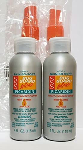 LOT OF 2 Avon Skin-So-Soft Bug Guard Plus Picaridin With Vitamin-E & Aloe Spray Pump 4oz