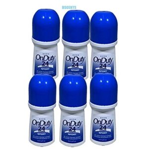 avon on duty 24 hour sport roll on antiperspirant deodorant 2.6 fl.oz. lot 6 pcs.