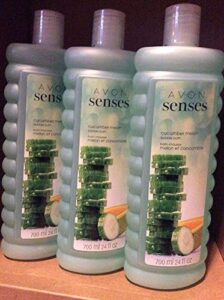 avon senses cucumber melon bubble bath 24 fl.oz. lot 3 bottles