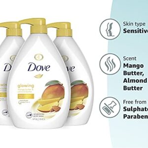 Dove Body Wash to Revitalize and Refresh Skin Mango Butter and Almond Butter Effectively Washes Away Bacteria While Nourishing Your Skin 34 oz 3 Count