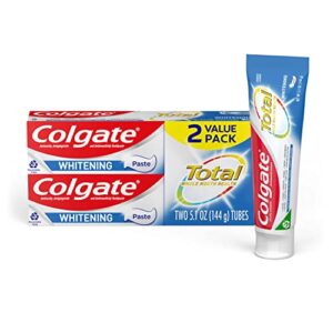 colgate total whitening toothpaste, mint toothpaste, 5.1 oz tube, 2 pack