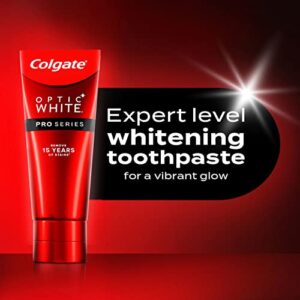 Colgate Optic White Pro Series Whitening Toothpaste with 5% Hydrogen Peroxide, Stain Prevention, 3 oz Tube, 2 Pack