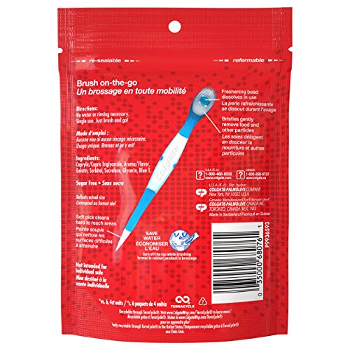 Colgate Max Fresh Wisp Disposable Mini Travel Toothbrushes, Peppermint, 24 Count (Pack of 4)