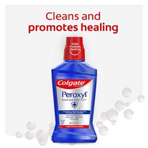 Colgate Peroxyl Antiseptic Mouthwash and Mouth Sore Rinse, 1.5% Hydrogen Peroxide, Mild Mint - 500ml, 16.9 Fluid Ounces