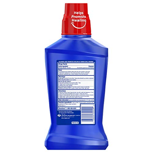 Colgate Peroxyl Antiseptic Mouthwash and Mouth Sore Rinse, 1.5% Hydrogen Peroxide, Mild Mint - 500ml, 16.9 Fluid Ounces