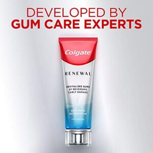 Colgate Renewal Gum Protection Whitening Toothpaste Gel, Mint Gel Toothpaste for Gingivitis and Teeth Whitening Restoration, Sugar Free, Enamel Safe, Gluten Free, Vegan, 2 Pack, 3 OZ Tubes