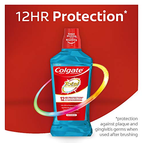 Colgate Total Mouthwash, Alcohol Free Mouthwash, Peppermint, 33.8 Ounce, 3 Pack