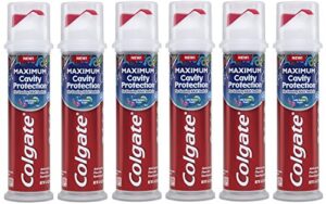 colgate kids toothpaste pump with fluoride, anticavity & cavity protection toothpaste, for ages 6+, mild bubble fruit flavor, 4.4 ounce, 6 pack