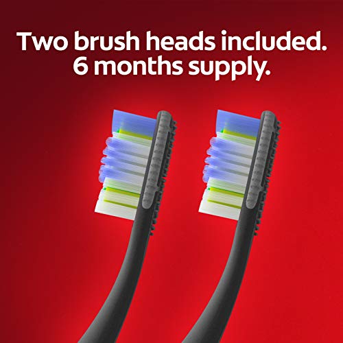 Colgate Keep Soft Manual Toothbrush for Adults with 2 Deep Clean Floss-Tip Brush Heads, Navy