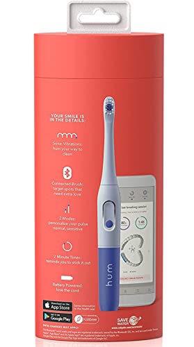 hum by Colgate Smart Battery Toothbrush Kit, Sonic Toothbrush with Travel Case (Teal)