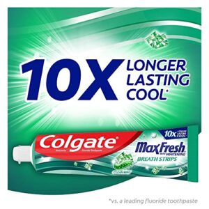 Colgate MaxFresh Whitening With Breath Strips Toothpaste Clean Mint 6 Ounce (Pack of 1)