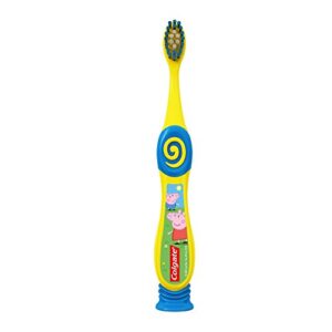 Colgate Peppa Pig Kids Manual Toothbrush with Suction Cup for Little Children Ages 2+, Extra Soft - Pack of 6 (color may vary)