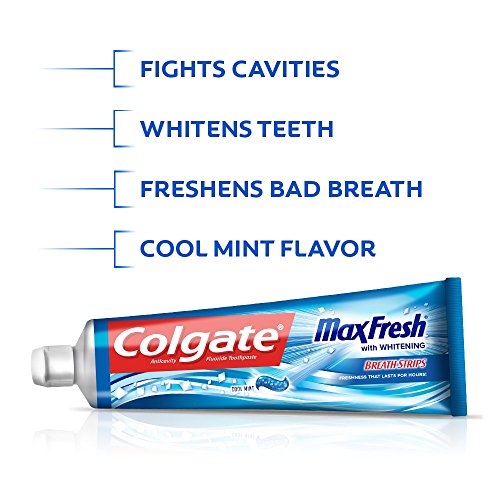 Colgate Max Fresh Toothpaste With Mini Breath Strips, Cool Mint, 6 Ounce, 3 Count