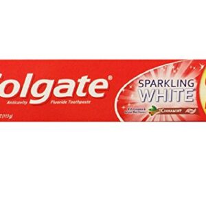 Colgate Anticavity Fluoride Toothpaste Sparkling White Cinnamint with Cinnamon & Natural Mint Flavor Gel - Gluten Free