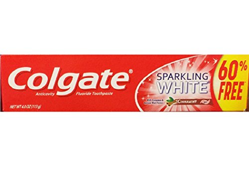 Colgate Anticavity Fluoride Toothpaste Sparkling White Cinnamint with Cinnamon & Natural Mint Flavor Gel - Gluten Free