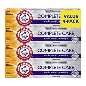 arm & hammer complete care toothpaste, fresh mint flavor, whole mouth protection, 6.0oz (4-pack)