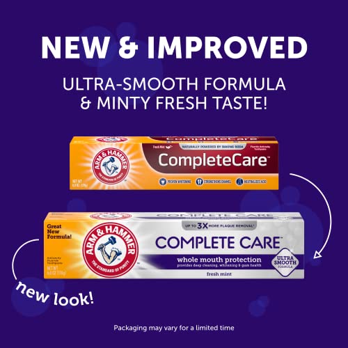 Arm & Hammer Complete Care Toothpaste, Fresh Mint Flavor, Whole Mouth Protection, 6.0oz (4-Pack)