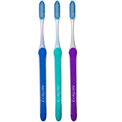 Colgate Slim Soft Ultra Compact Toothbrush, Extra Soft (Colors Vary) - Pack of 3