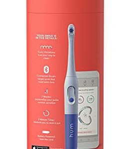 hum by Colgate Smart Battery Toothbrush Kit, Sonic Toothbrush with Travel Case (Blue)