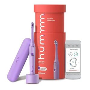 hum by colgate electric toothbrush for adults, rechargeable smart sonic toothbrush, purple