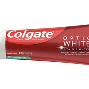 Colgate Optic White Stain Fighter Fresh Mint Gel, 4.2 oz (Pack of 2)