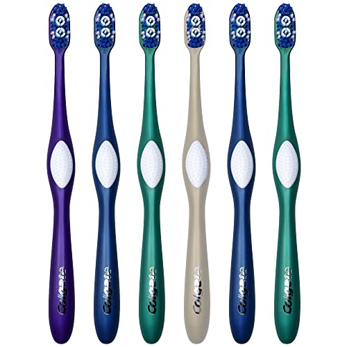 Colgate 360 Whole Mouth Clean Toothbrush, Ultra Compact Head, Soft (Colors Vary) - Pack of 6