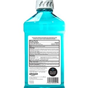 Amazon Basics Antiseptic Mouthwash, Blue Mint, 1 Liter, 33.8 Fluid Ounces, 1-Pack (Previously Solimo)