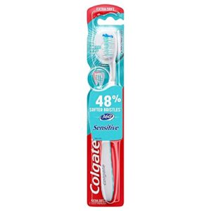 Colgate 360 Enamel Health Sensitive Toothbrush, Compact Head, Extra Soft - Pack of 6