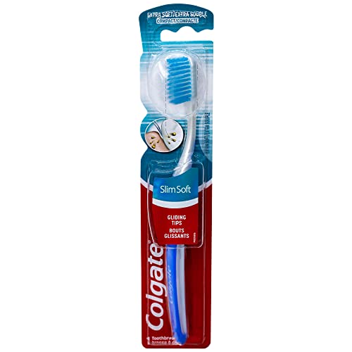 Colgate Slim Soft Ultra Compact Toothbrush, Extra Soft (Colors Vary) - Pack of 6