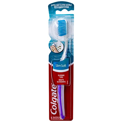 Colgate Slim Soft Ultra Compact Toothbrush, Extra Soft (Colors Vary) - Pack of 6