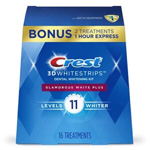 crest 3d whitestrips, glamorous white, teeth whitening strip kit, 32 strips (16 count pack) -packaging may vary