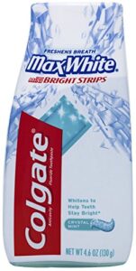 colgate max white toothpaste with mini breath strips – 4.6 oz – crystal mint