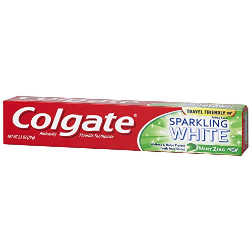 Colgate Sparkling White Gel Toothpaste, Mint Zing, 2.5 Ounce (Pack of 6)