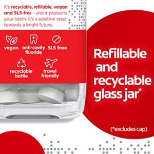 Colgate Anywhere Travel Toothpaste Tablets with Fluoride, Eco Friendly & Plastic Free Glass Jar, Fresh Mint - 60 count