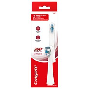 colgate 360 advanced whitening electric toothbrush replacement head, 2 count