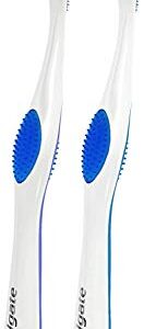 Colgate 360 Extra Soft Toothbrush for Sensitive Teeth and Gums with Tongue and Cheek Cleaner, 2 Pack