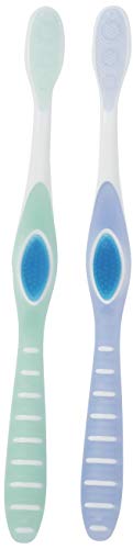 Colgate 360 Extra Soft Toothbrush for Sensitive Teeth and Gums with Tongue and Cheek Cleaner, 2 Pack