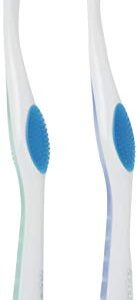 Colgate 360 Extra Soft Toothbrush for Sensitive Teeth and Gums with Tongue and Cheek Cleaner, 2 Pack