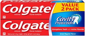 colgate cavity protection with active fluoride toothpaste, value pack, 6 oz, 2 ea, 6 oz