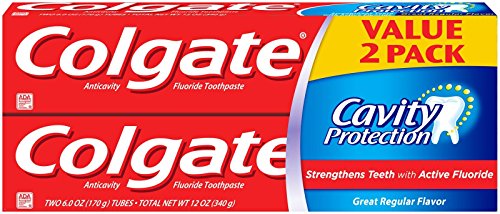 Colgate Cavity Protection With Active Fluoride Toothpaste, Value Pack, 6 Oz, 2 Ea, 6 Oz