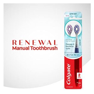 Colgate Renewal Manual Toothbrush, 2 Count (Pack of 1)